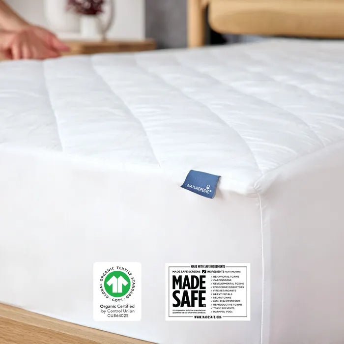 Naturepedic | Organic Quilted Waterproof Mattress Protector Pad for Ki ...